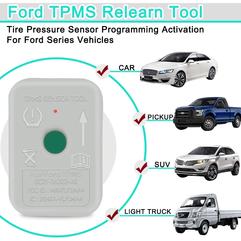 Автомобильная система контроля давления в шинах TPMS 19, сброс датчика, программирование, тренировочный инструмент для Ford 8C2Z-1A203-AB, инструмент для сброса TPMS