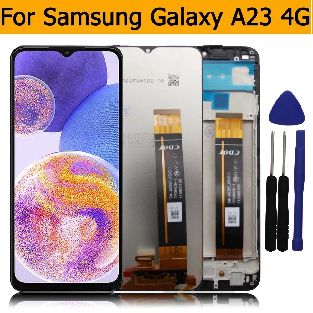 6,6-дюймовый ЖК-дисплей с сенсорным экраном и дигитайзером для Samsung Galaxy A23 4G, With Frame