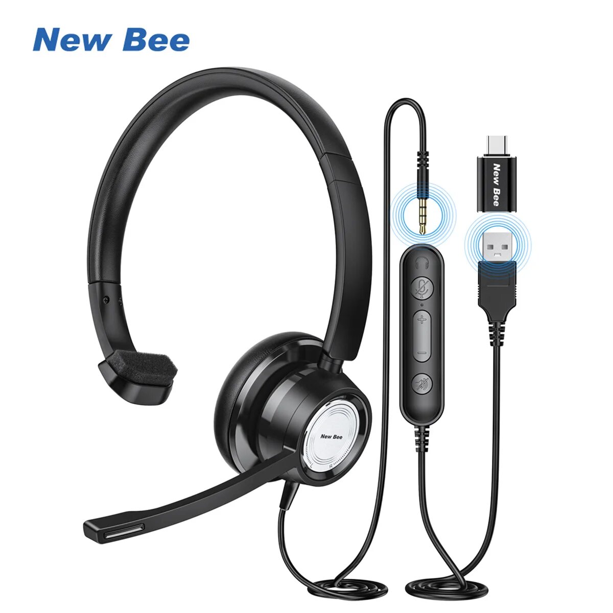 New Bee H365 Проводные офисные наушники