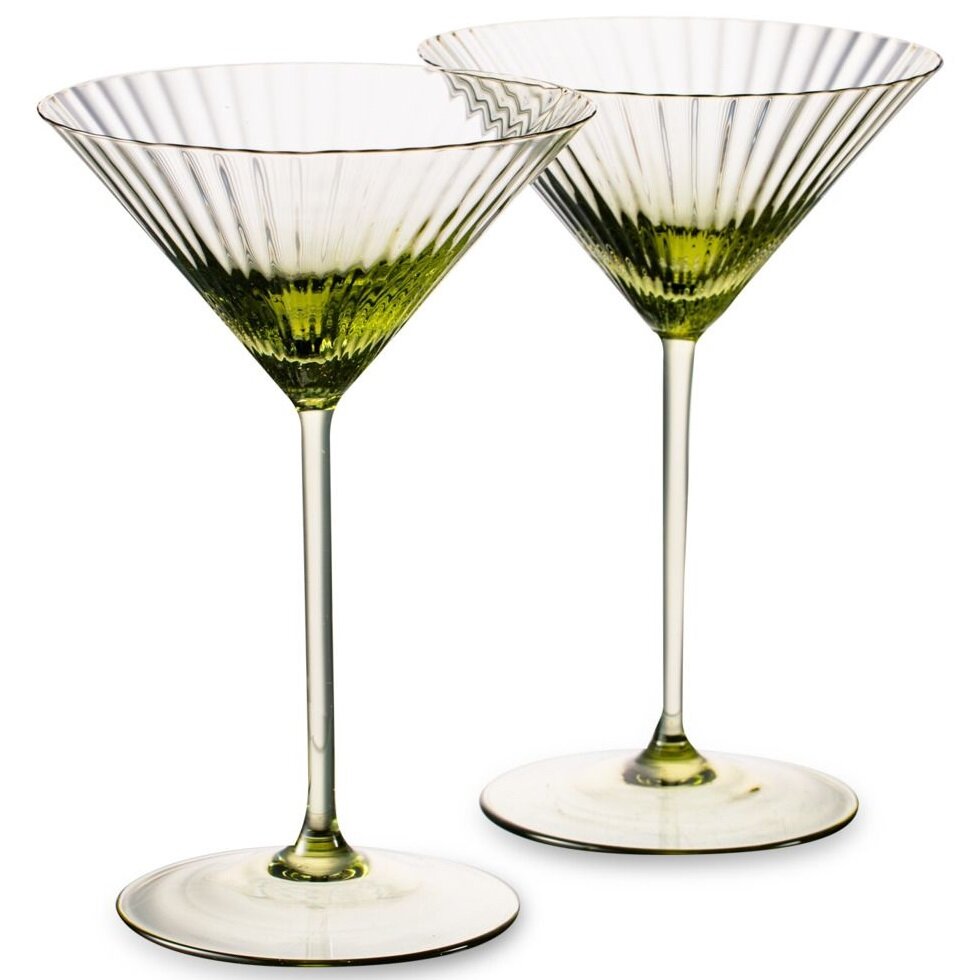2 бокала для мартини Anna Von Lipa Lyon Martini Glass Olive Green Set AVL-660-32