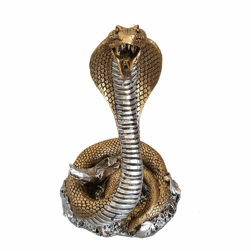 Фигурка Кобра цв. золото+серебро 16х13х23см KSMR-716753/SGZ012