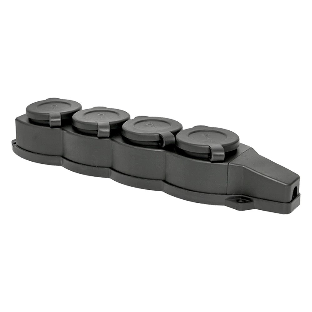 Колодка EKF Марс 4 гнезда с заземлением IP44 каучук