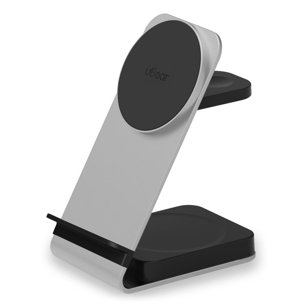 Беспроводная зарядная панель 3 в 1 uBear Level Pro Galaxy Watch Edition 25W Silver