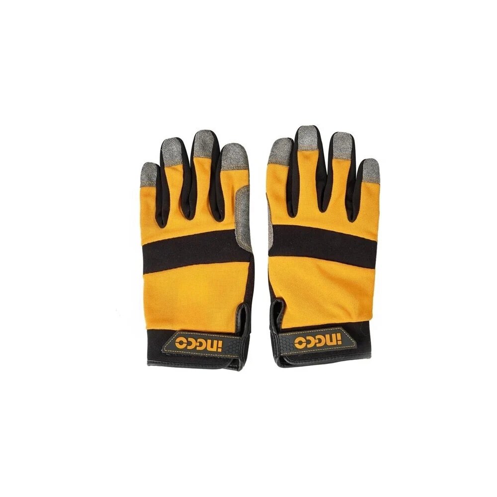 Перчатки INGCO HGMG01-XL, для защиты от механических повреждений, лето, XL, желтые