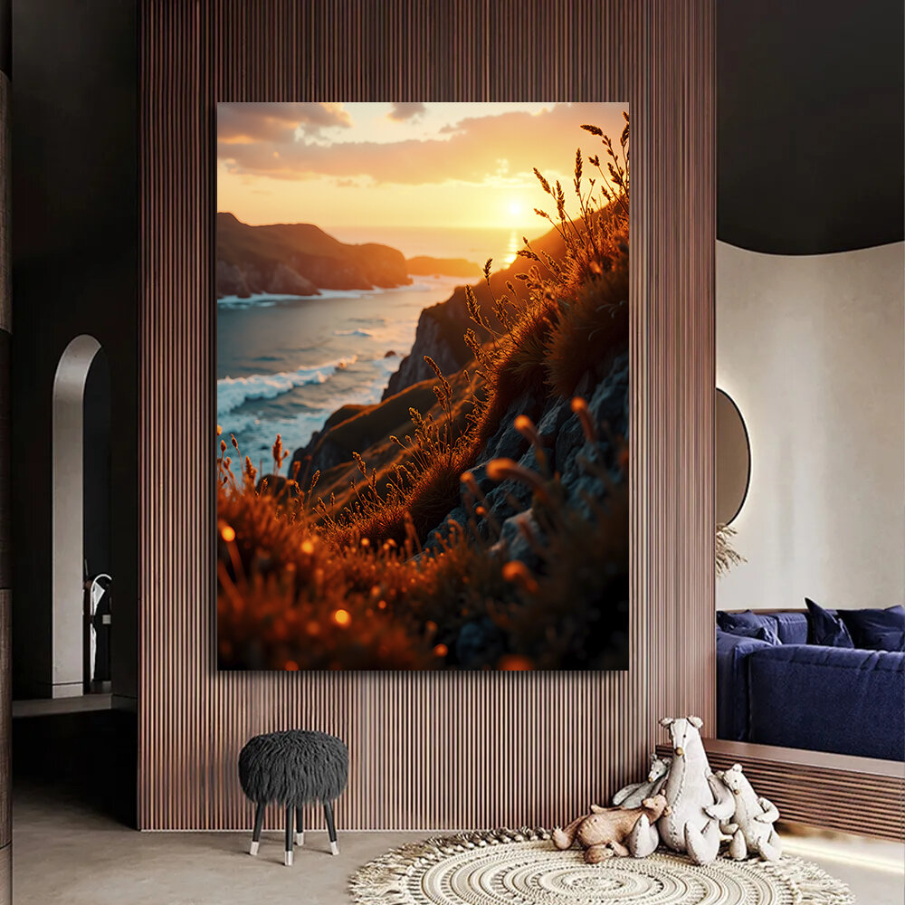 Море / горы, интерьерная картина / на холсте, 20х30 см.