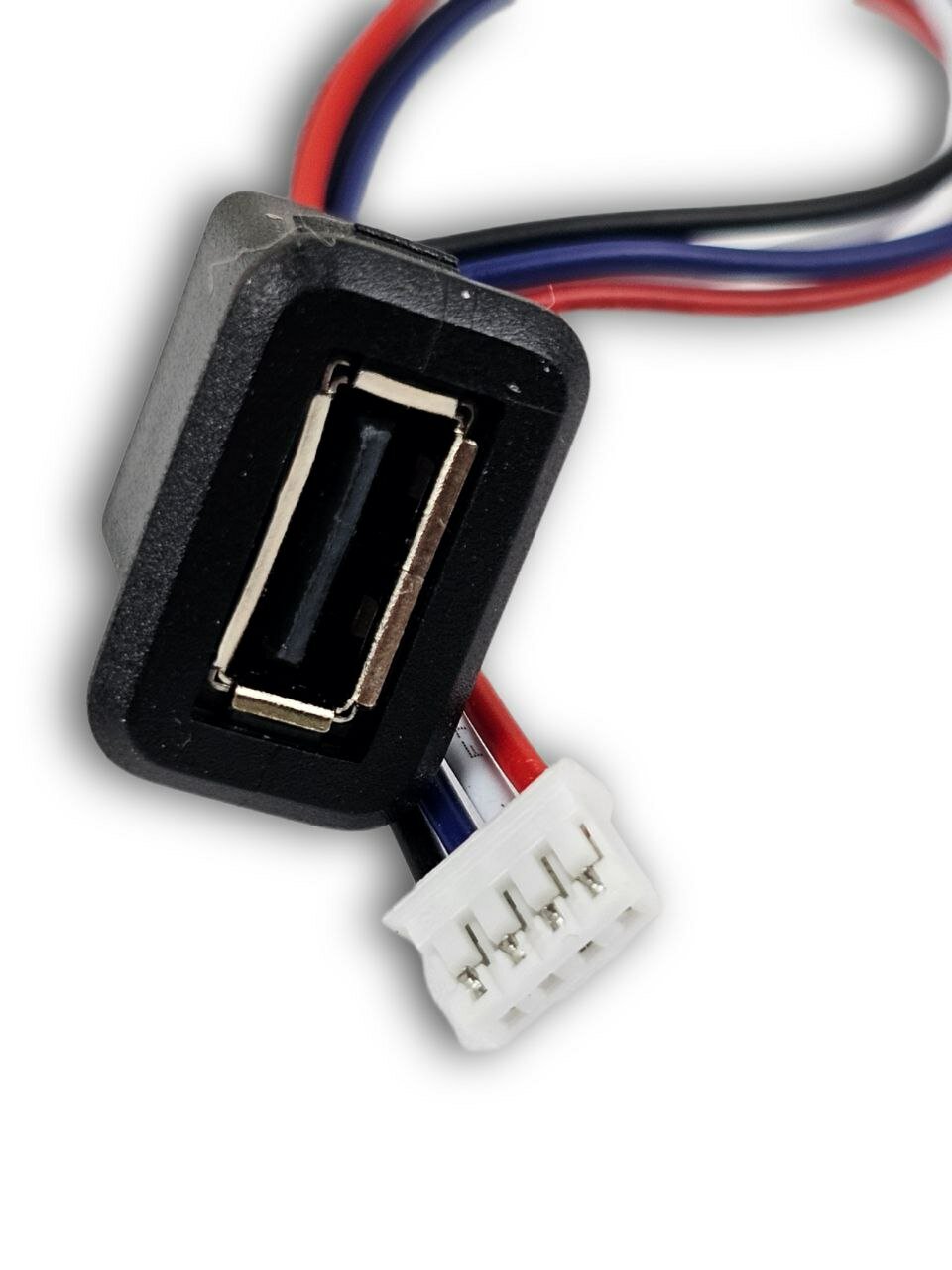 Разъем USB 2.0 тип A "гнездо" на корпус с кабелем 15см