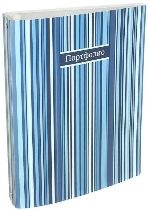 Папка - портфолио Феникс Плюс Полосы, 253х310х25 мм, На Кольцах, 40 Файлов пвх, пластиковая обложка (39282)