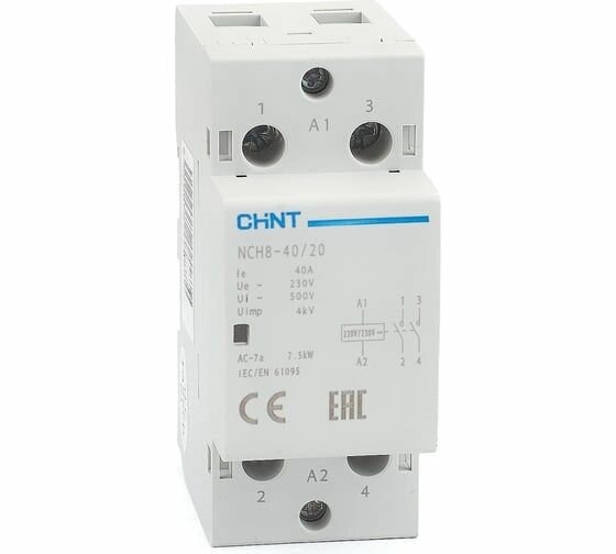 Модульный контактор CHINT NCH8-40/20 40A 2НО AC 220/230В 50Гц 256081