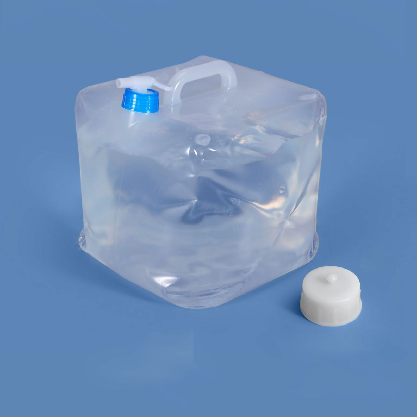 Складной контейнер для воды большой емкости с герметичной крышкой из-под крана Складной мягкий резервуар для воды для улицы 15 л 240x240x250 мм / 9,4x9,4x9,8 дюйма