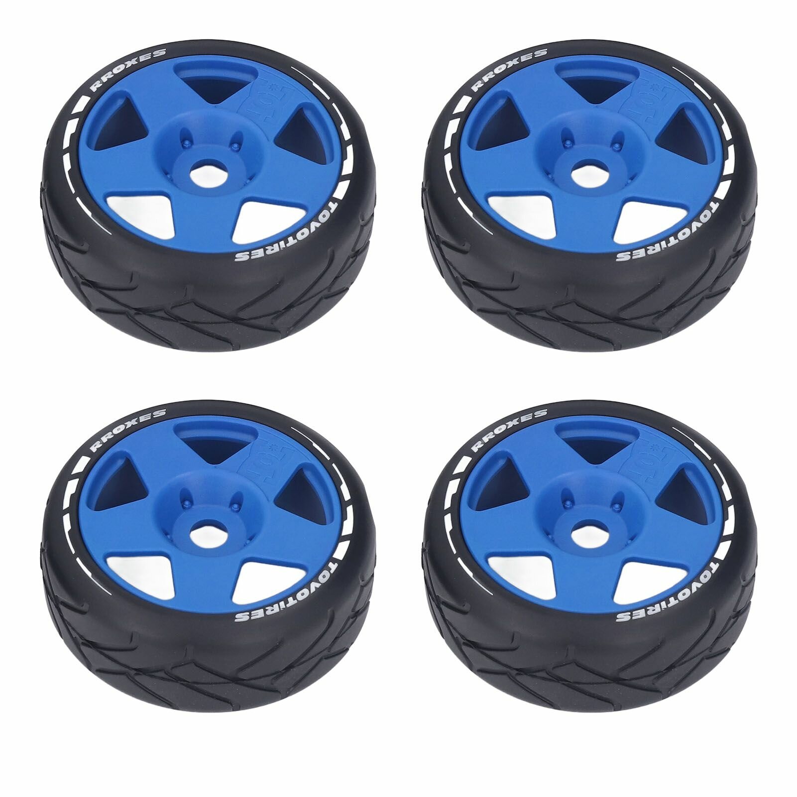4 шт. 1/8 GT RC колеса, шины для шоссейных гонок с сильным сцеплением, износостойкие дорожные колеса с адаптером 17 мм, синие