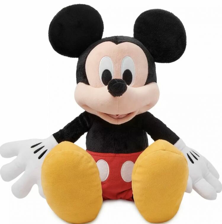 Мягкая игрушка Disney Микки Маус, сверхмягкая ткань, вышивка, чёрный, 43см