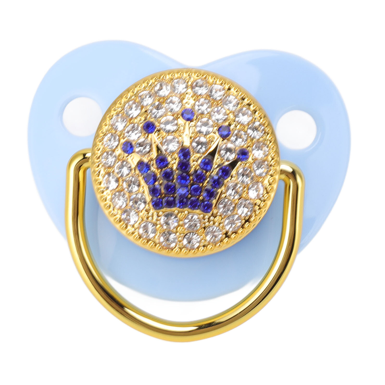 Детская соска Ультралегкая мягкая блестящая силиконовая соска для новорожденных от 6 до 18 месяцев, синяя