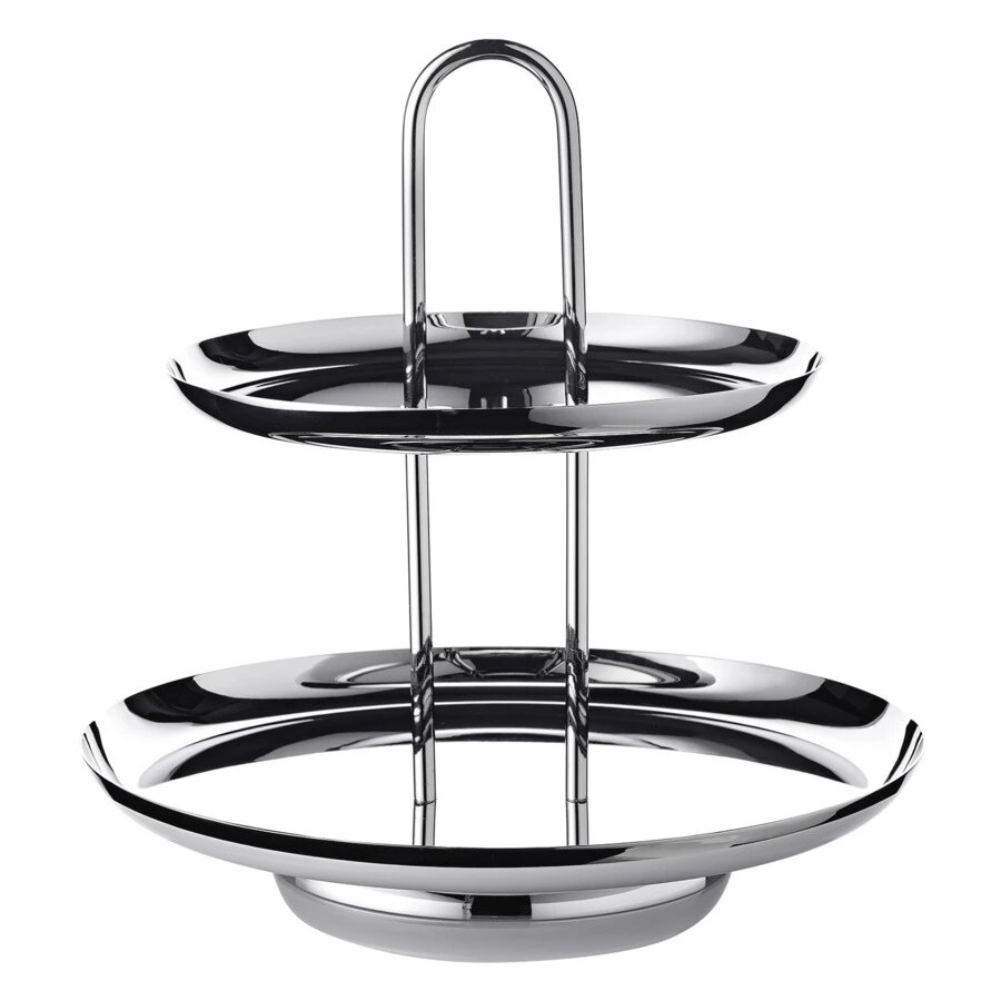 Блюдо двухъярусное Edzard Апус h28 см, сталь нержавеющая, для подачи, премиум