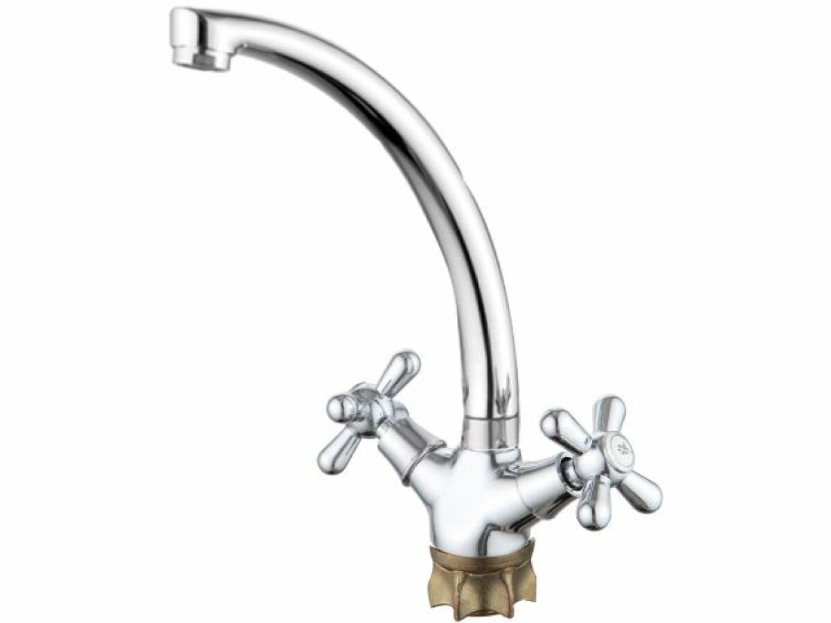 Смеситель для раковины ECONOCE серия 340 вентильный с поворотным изливом (EC0344)