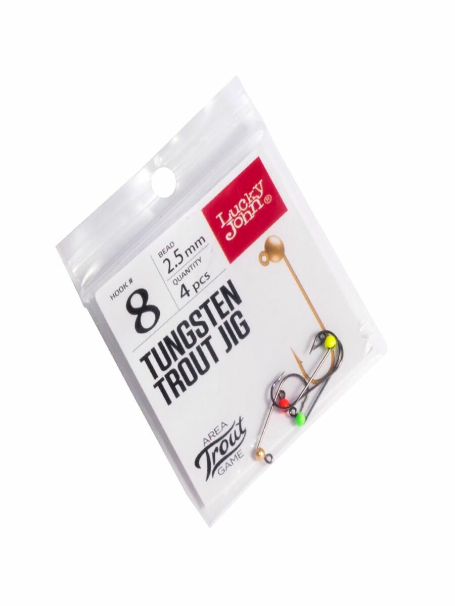 Джиг-головки Lucky John Area Trout Game вольфрамовые 2.5мм крючок №4 (4шт. в упк.)
