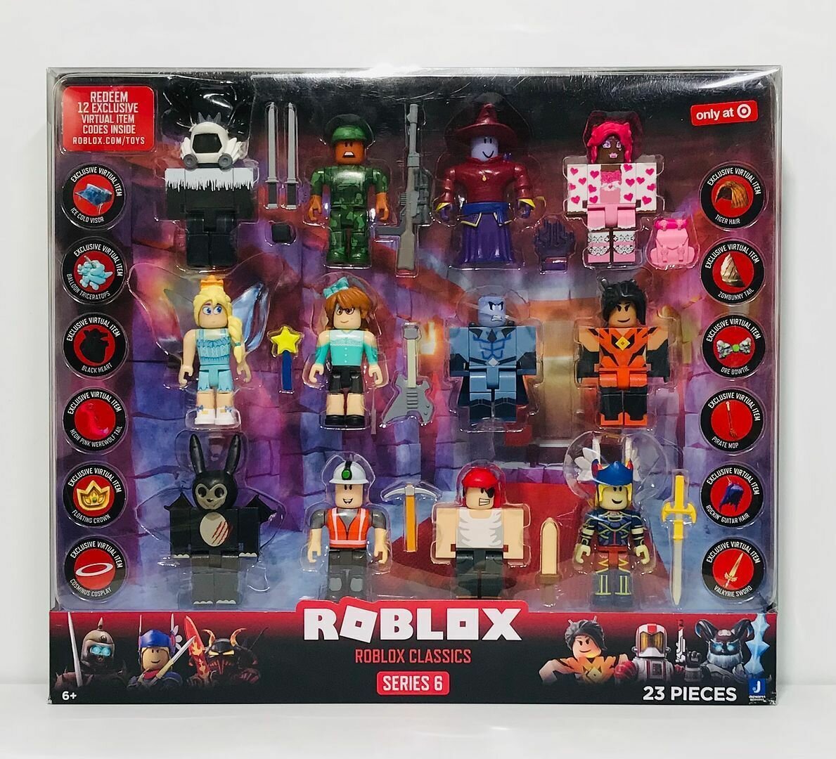 Roblox, Classics Exclusive Series 6 Action Figures 12-Pack + 12 виртуальных кодов -enj