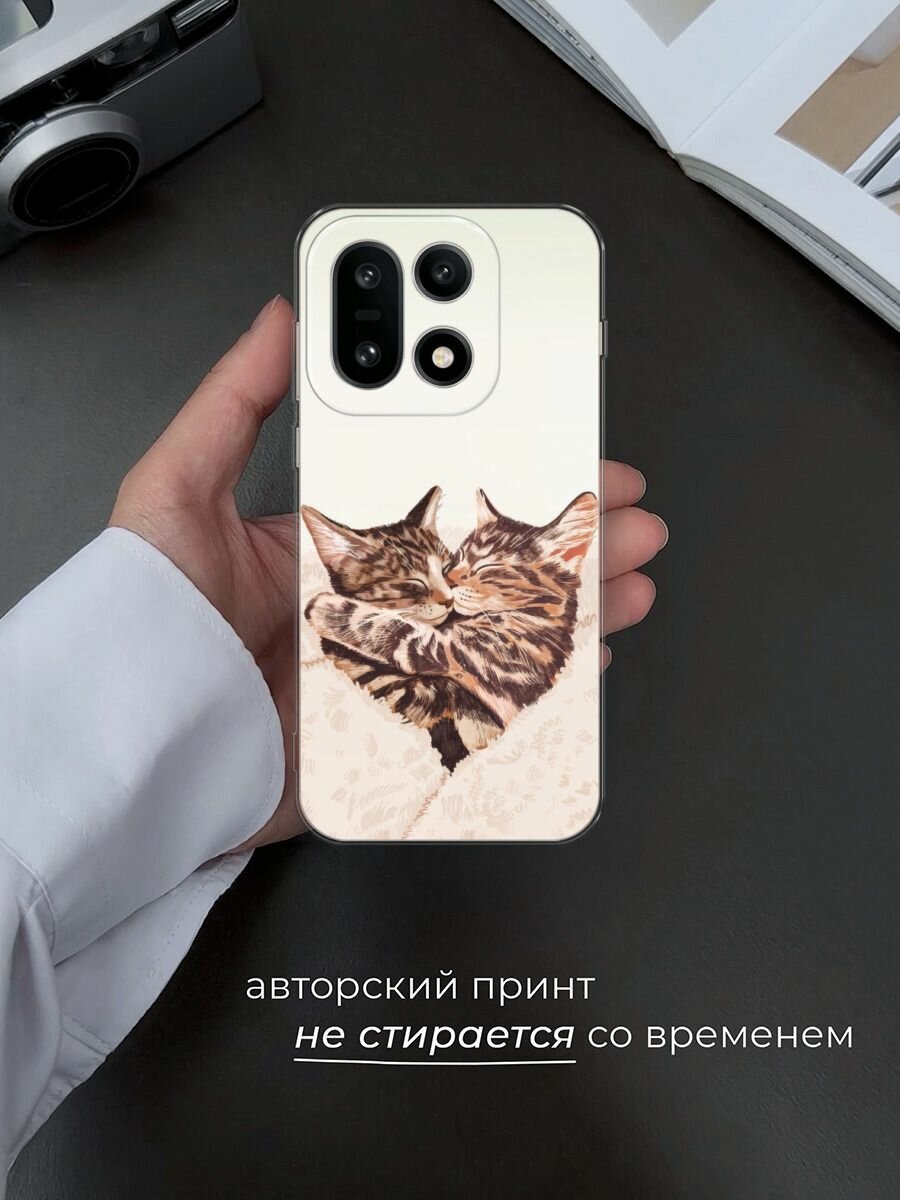Чехол на OnePlus 15 / Ван Плас 15 с принтом Влюбленные котейки — фото 1