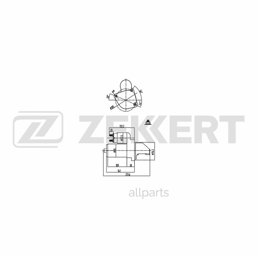 ZEKKERT AN-1074 Стартер Ford Focus I-III 05- Mondeo IV 07- C-Max I II 03-