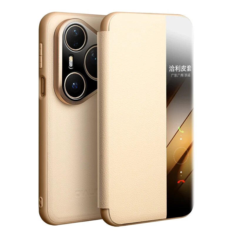 Флип-чехол Qialino для Huawei Pura 80 Pro, бежевый
