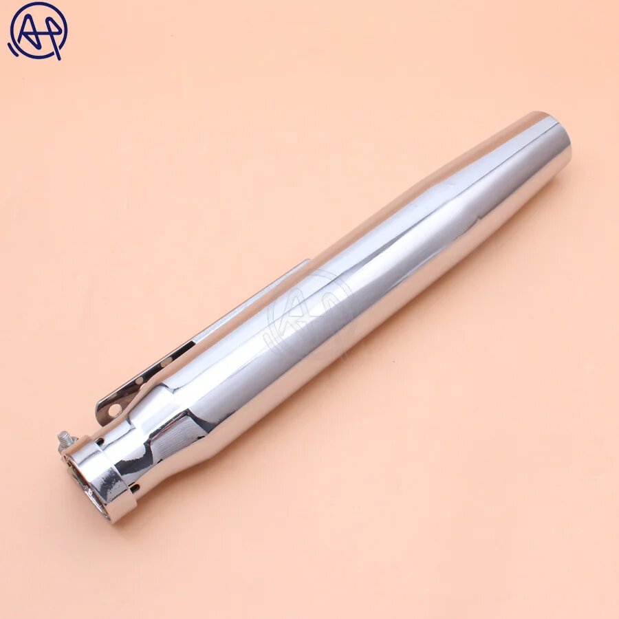 Универсальный мотоциклетный конический глушитель без шнуровки, хромированный/черный для Harley Bobber Chopper Cafe Racer Racing Серебряный, серебристый