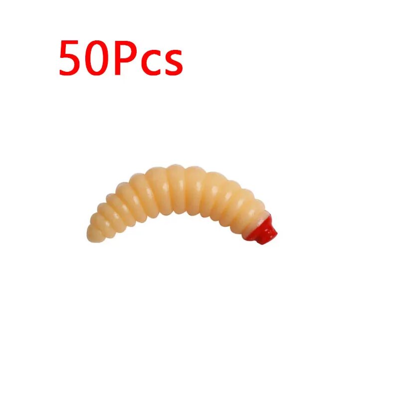 OUZEY искусственные хлебные черви 2,4 см красные 50 шт beige-50pcs