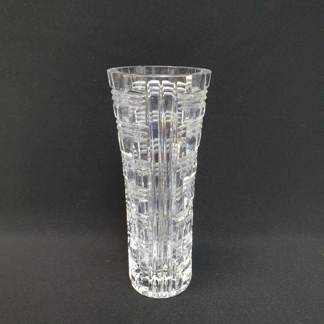 Винтажная ваза для цветов 19 см, хрусталь, 300 мл, СССР.