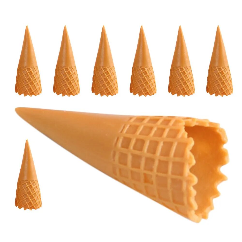 Пластиковые модели мороженого в рожке светло-коричневые 8 шт