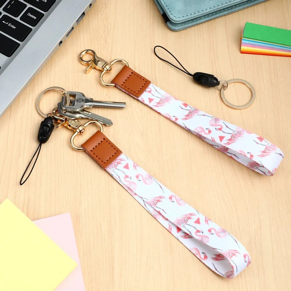 Набор полиэстеровых ремешков для телефона и ключей с карабинами и кольцами