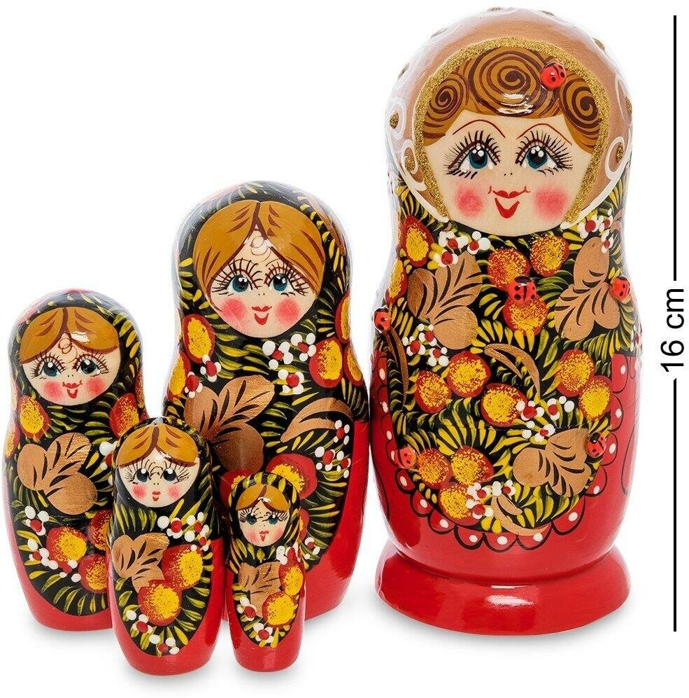 Матрешка 5м "Варенька" ср. A2026352 Народные промыслы, Дерево липа, краски, лак