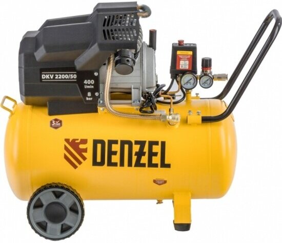 Компрессор Denzel воздушный DKV2200/50, Х-PRO 2,2 кВт, 400 л/мин, 50 л, 58083