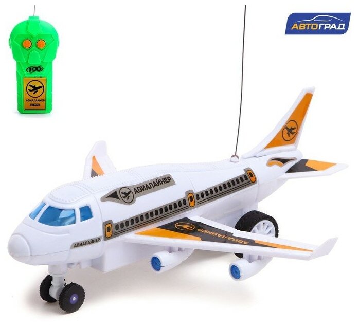 Самолет на радиоуправлении «Лайнер», световые эффекты, работает от батареек, цвет белый, 7111040