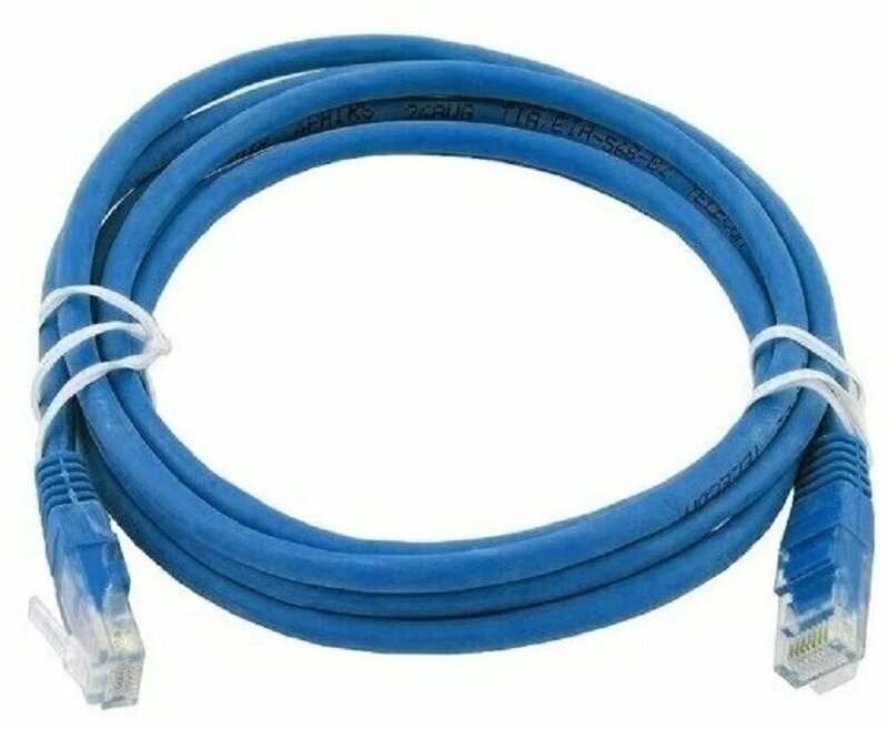 Патч-корд ExeGate UTP-RJ45-RJ45-5e-3M-BL, UTP, cat.5e, 3м, синий EX258680RUS