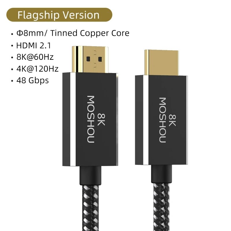 MOSHOU HDMI 2.1 кабель 8K HDMI 2.1 Flagship, 1m (3.28 ft)