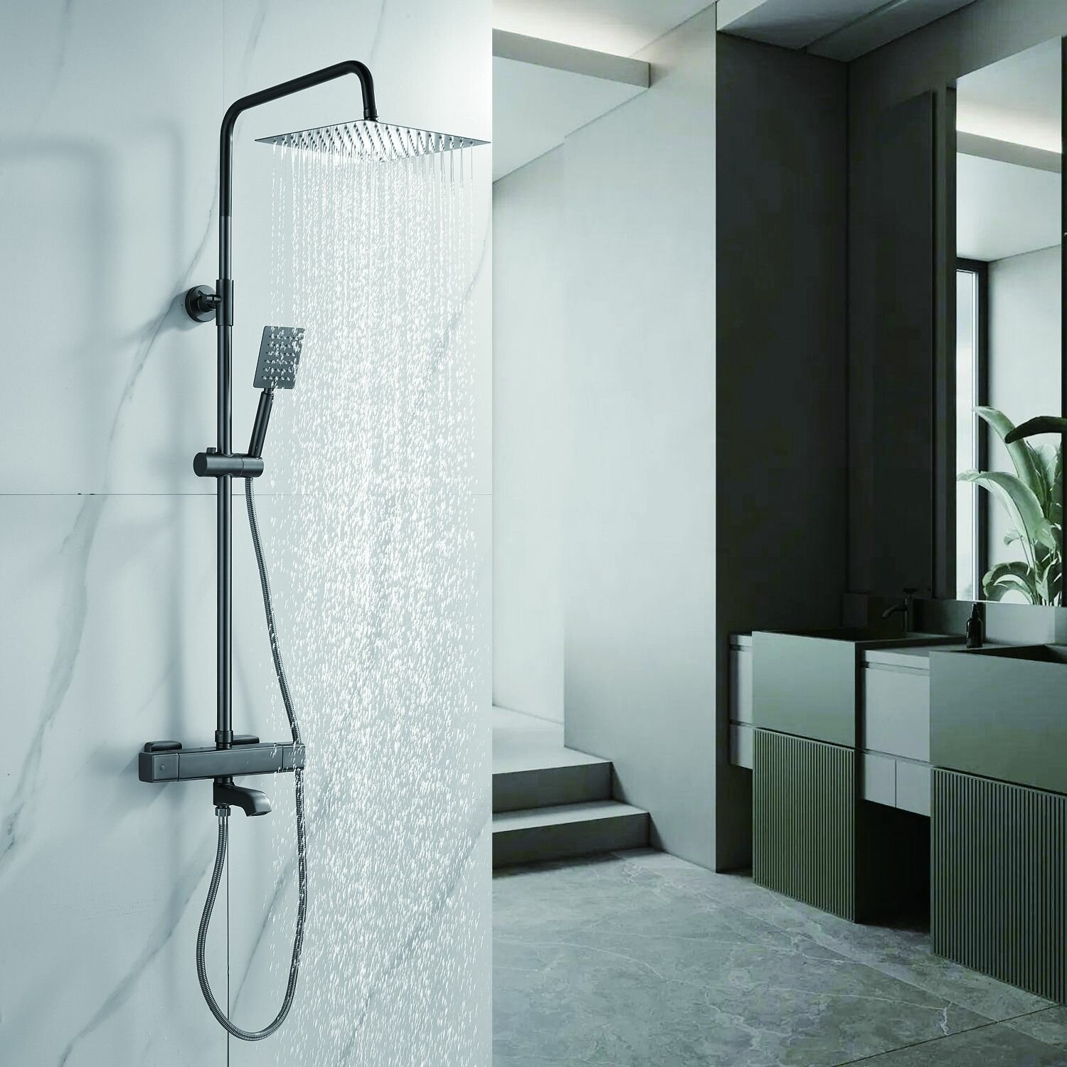 Душевая система Shevanik с термостатом