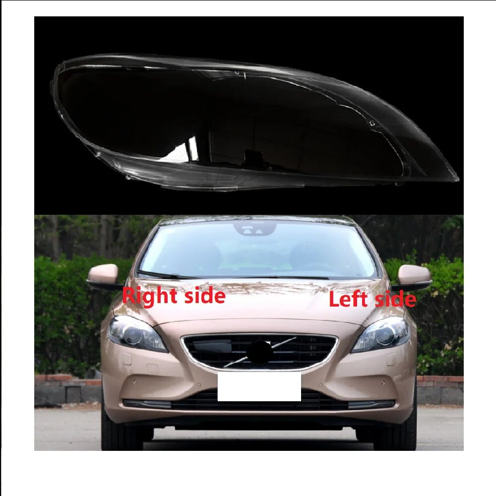 Автомобильная фара для Volvo V40 2013 2014 2015 2016, крышка, прозрачная оболочка, стекло фары, замена оригинальных абажуров 2pcs left and right