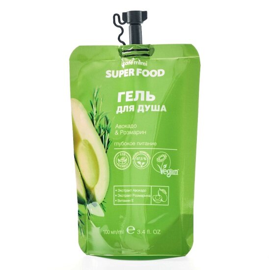 Гель для душа Cafe Mimi Авокадо и Розмарин, 100 мл