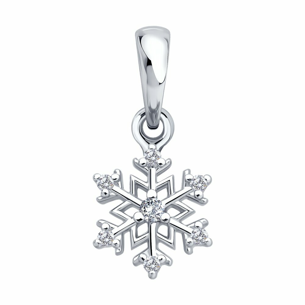 Подвеска, серебро, 925 проба, родирование, фианит