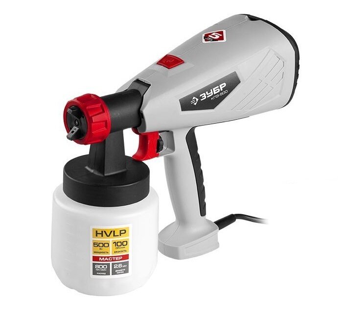 Краскопульт Зубр КПЭ-500 550Вт бак:800мл 800гр/мин