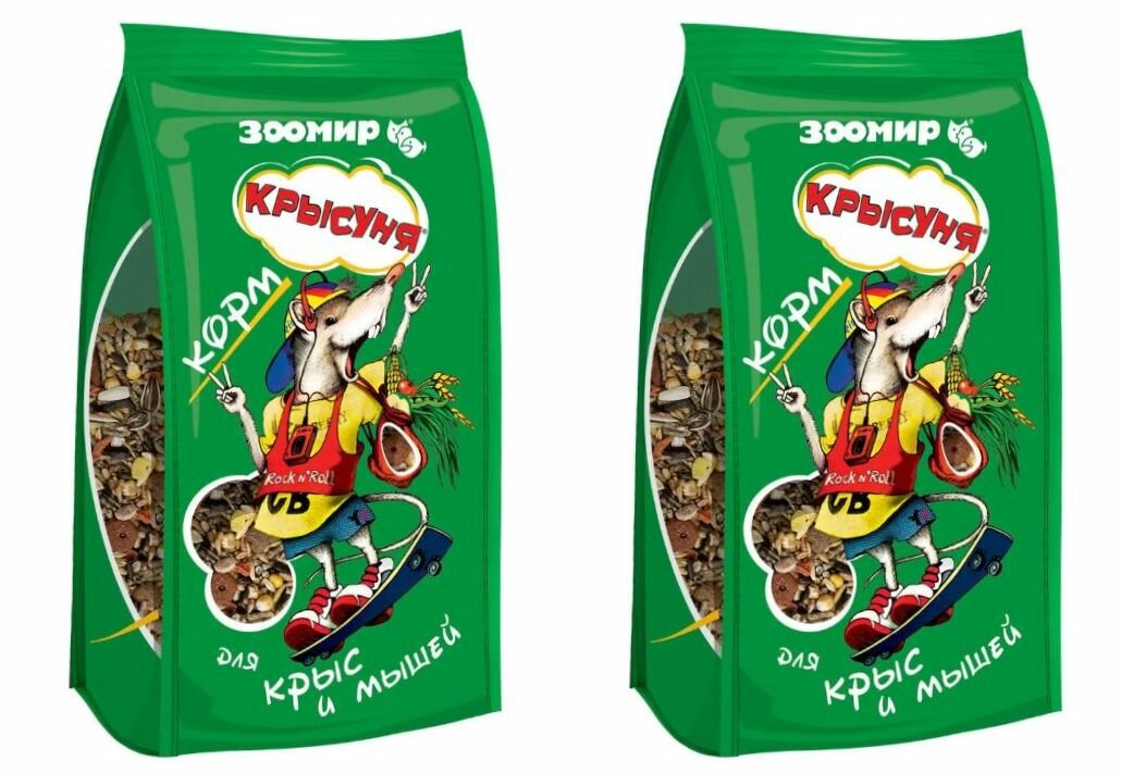 Зоомир Корм сухой для мышей и крыс Крысуня, 800 г, 2 шт