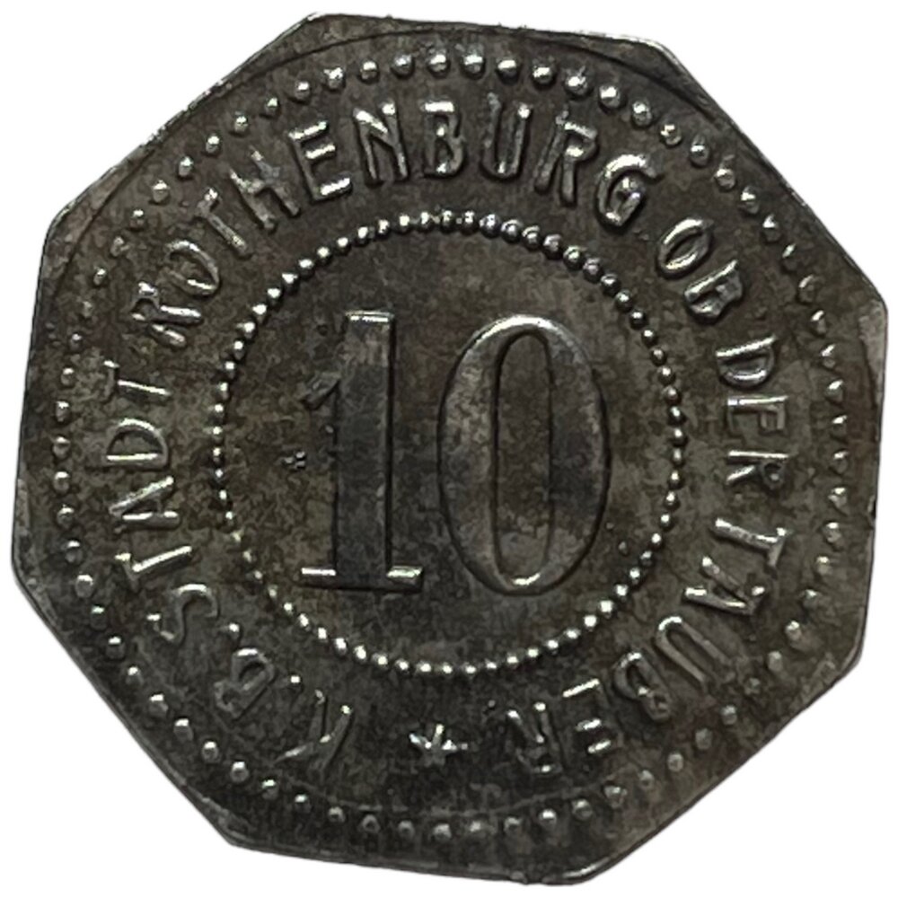 Германия (Германская империя) Ротенбург-об-дер-Таубер 10 пфеннигов 1918 г.