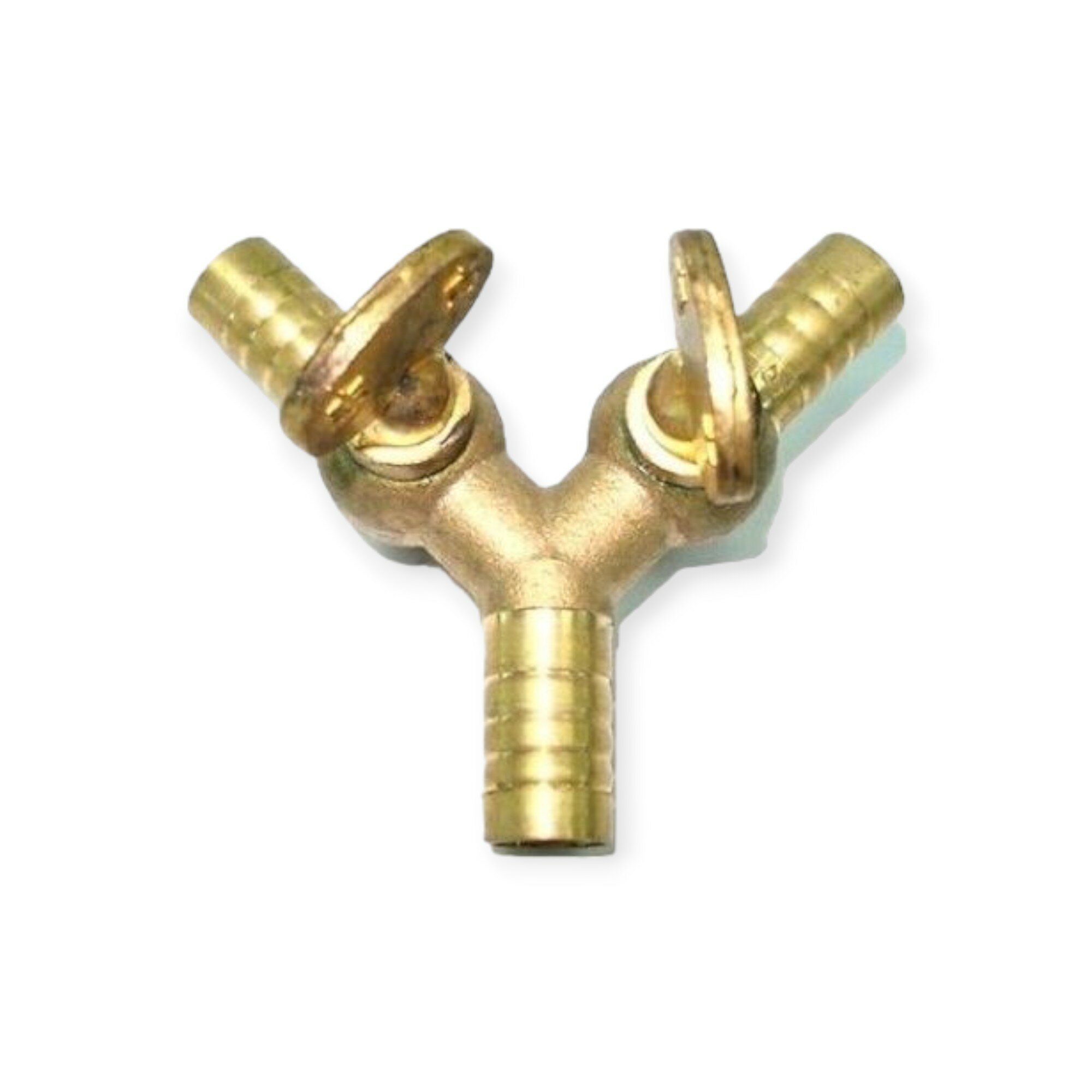 Тройник - разветвитель с переключателем Y-образный латунный 10*10*10 мм