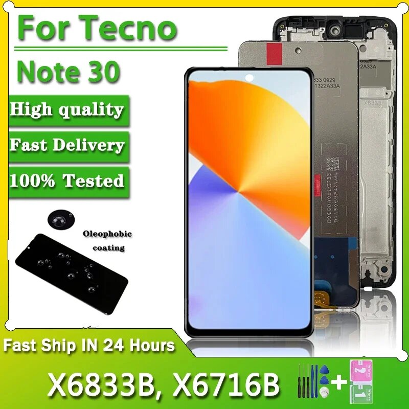 100% протестированный LCD-дисплей с сенсорным экраном и дигитайзером для Infinix Black With Frame