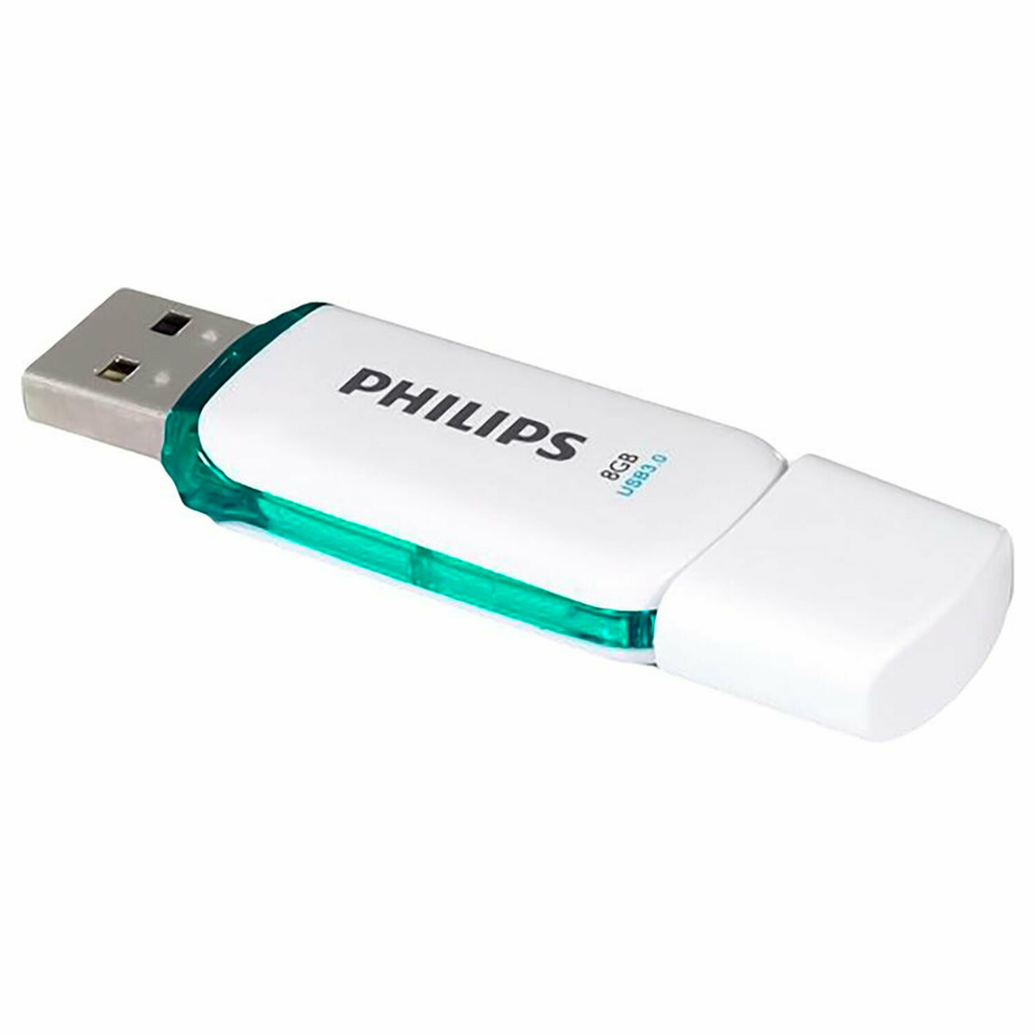 Упаковка 2 шт. Флеш-диск 8 GB PHILIPS SNOW, разъем USB 3.0, зеленый, FM08FD75B/97