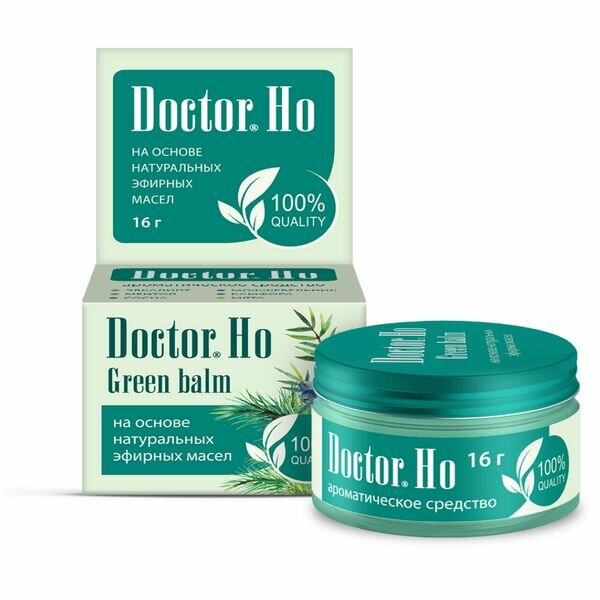 Бальзам ароматический на основе эфирных масел бальзам Green balm Doctor Ho/Доктор Хо банка 16г