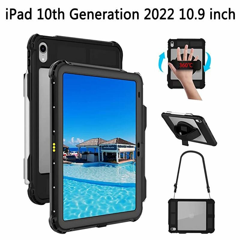 Водонепроницаемый чехол MyPads для iPad 10-го поколения 2022 10,9 дюйма, Черный