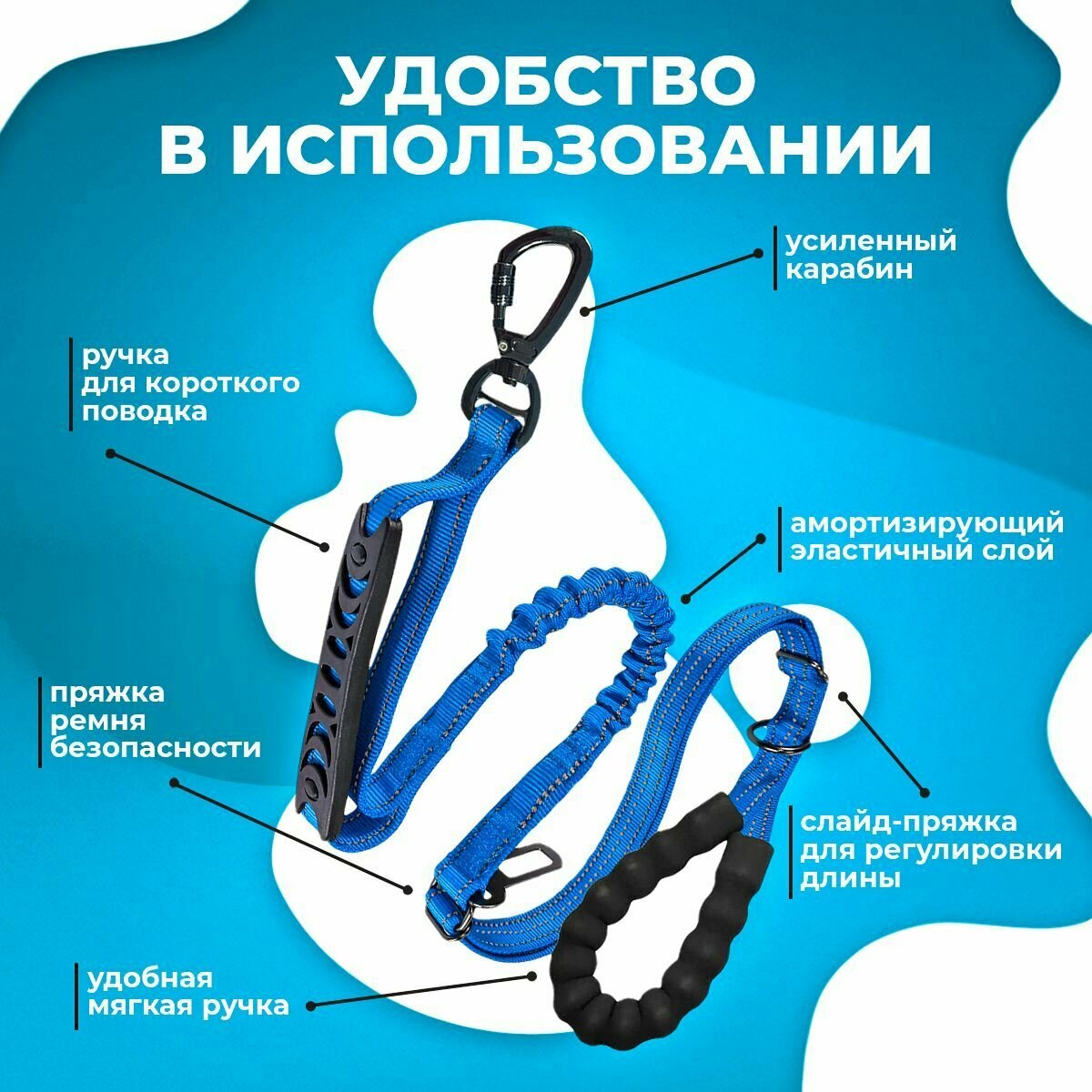 Синяя трос длиной 1,5 метра — фото 1