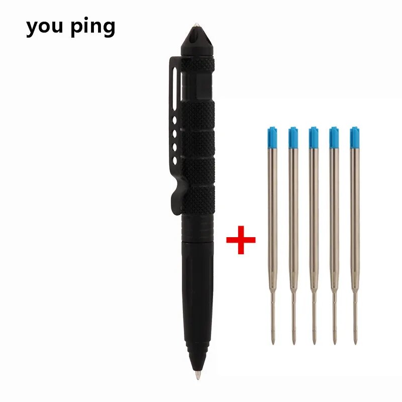 Металлические тактические ручки You Ping Черный, Black pen Ink Blue