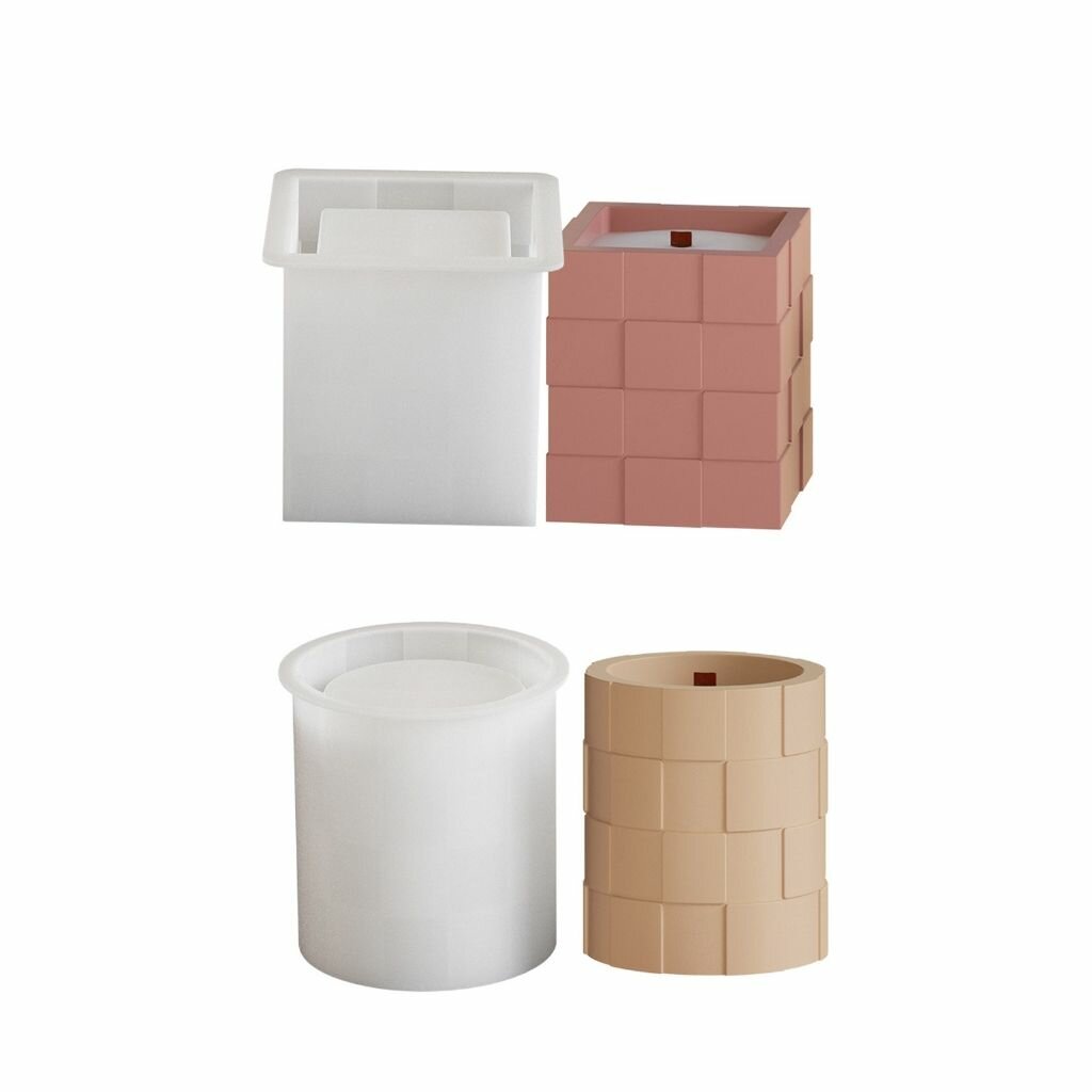 Набор из 2 предметов, мозаичный кубик Рубика, гипсовая чашка для свечей, силиконовая форма-набор