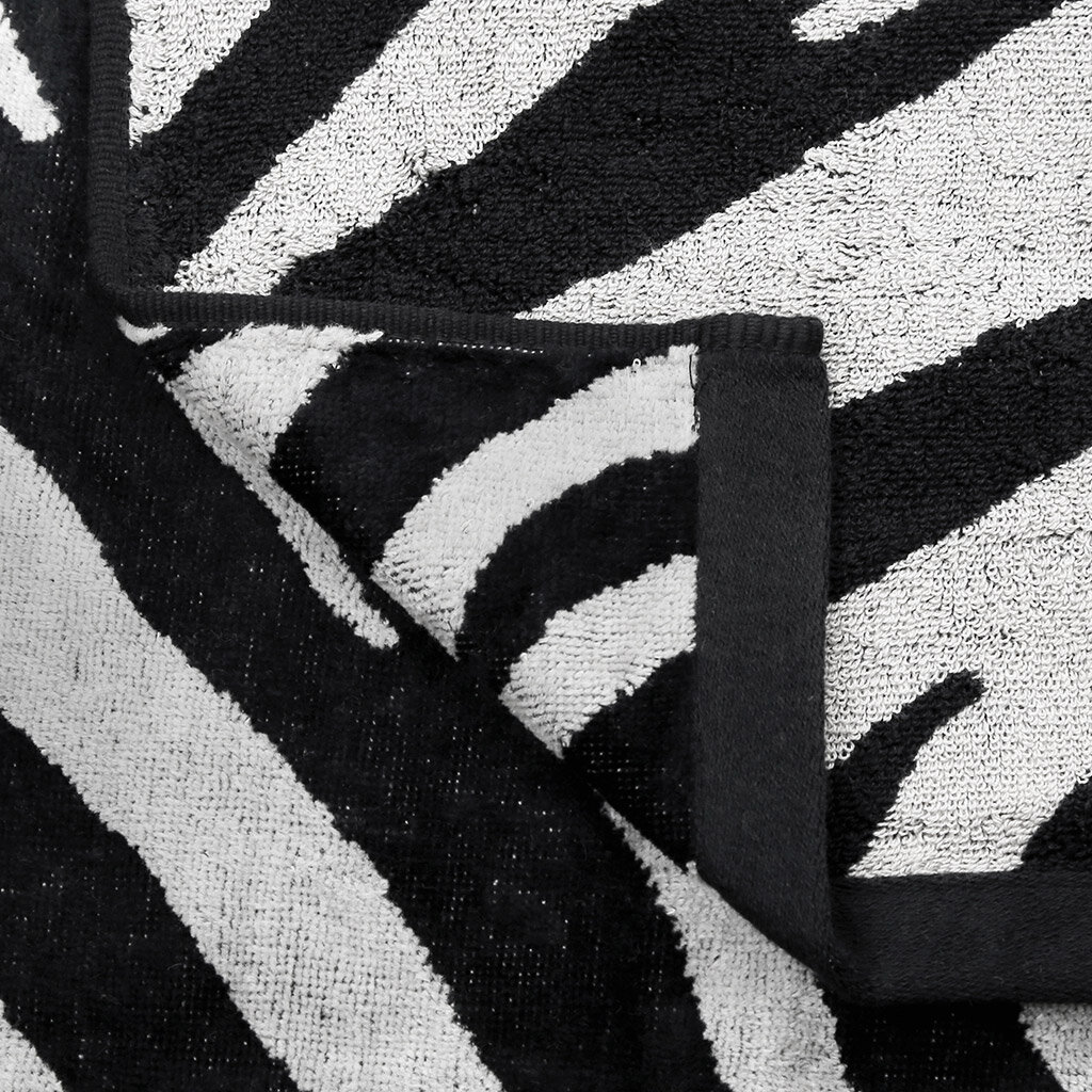 Полотенце махровое Домашняя Мода "Missoni-3030" 34х78 см, плотность 375 г/м2, 100% хлопок, велюр черный (MA3030BK)