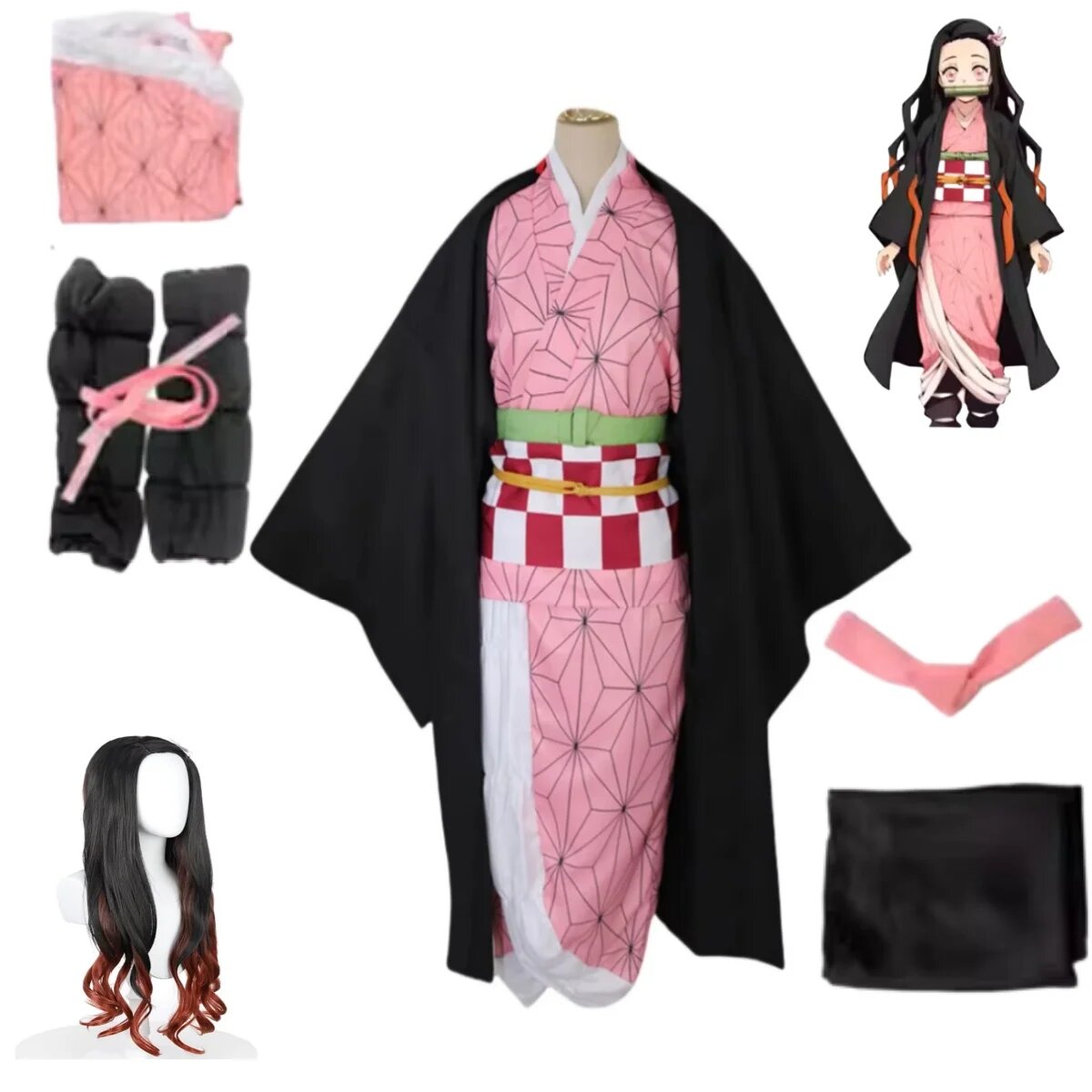 Камадо Незуко костюмы для косплея комиксы персонажи мобильных игр Demon Slayer Рождественский нарядный костюм GW0227